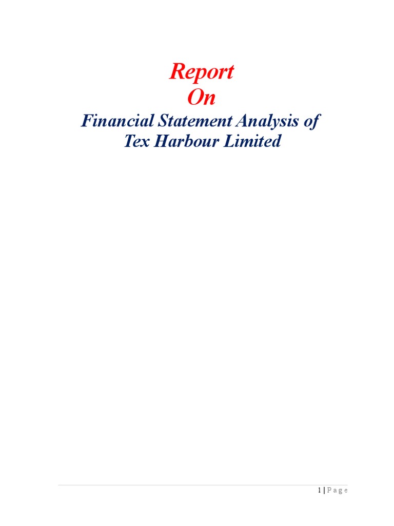 Financial Analysis of Tex Harbour Limited | PDF | Financial Statement ...