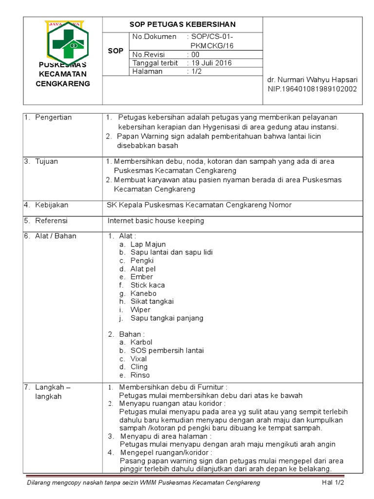 SOP Cleaning Service | PDF