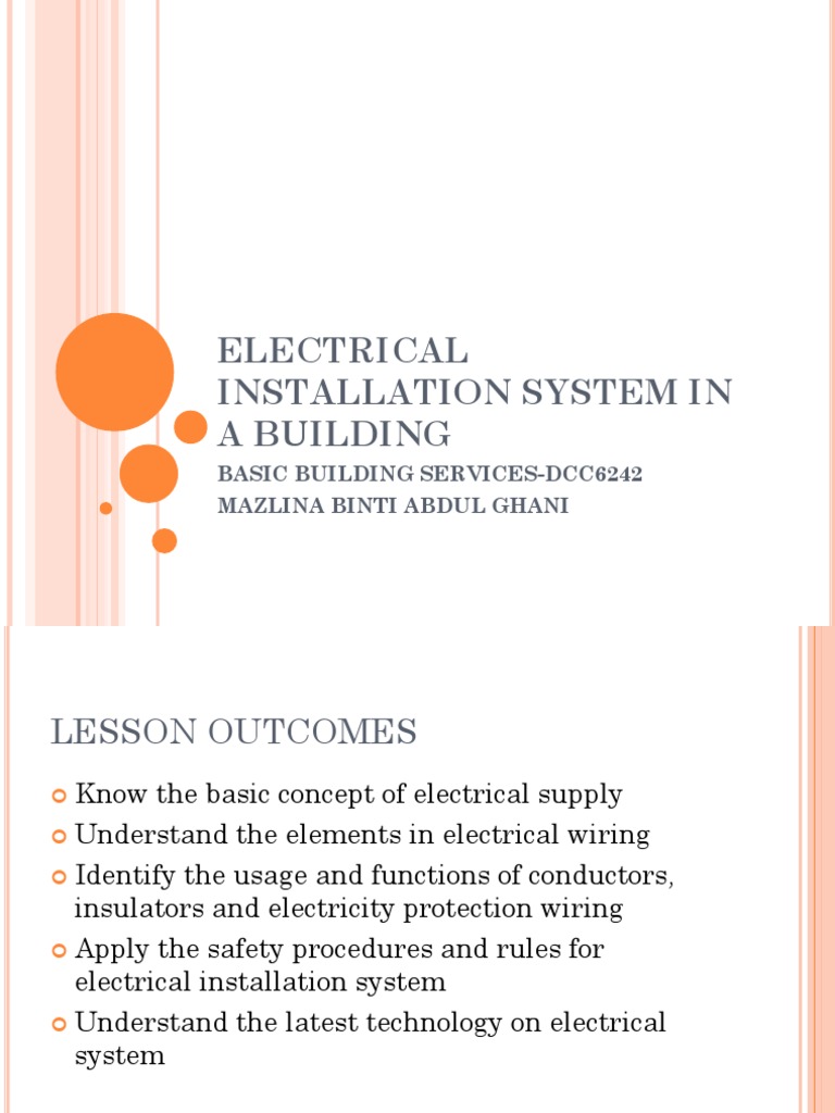 Electrical Installation System in A Building | PDF | Electrical Wiring ...
