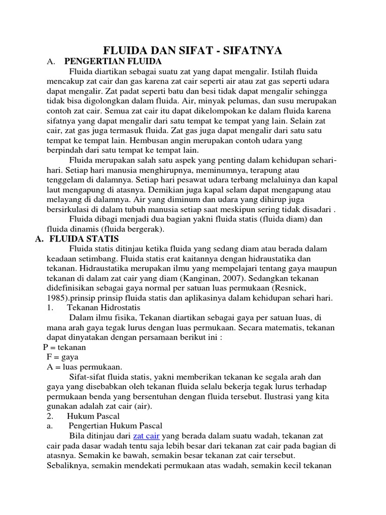 Fluida Dan Sifat | PDF