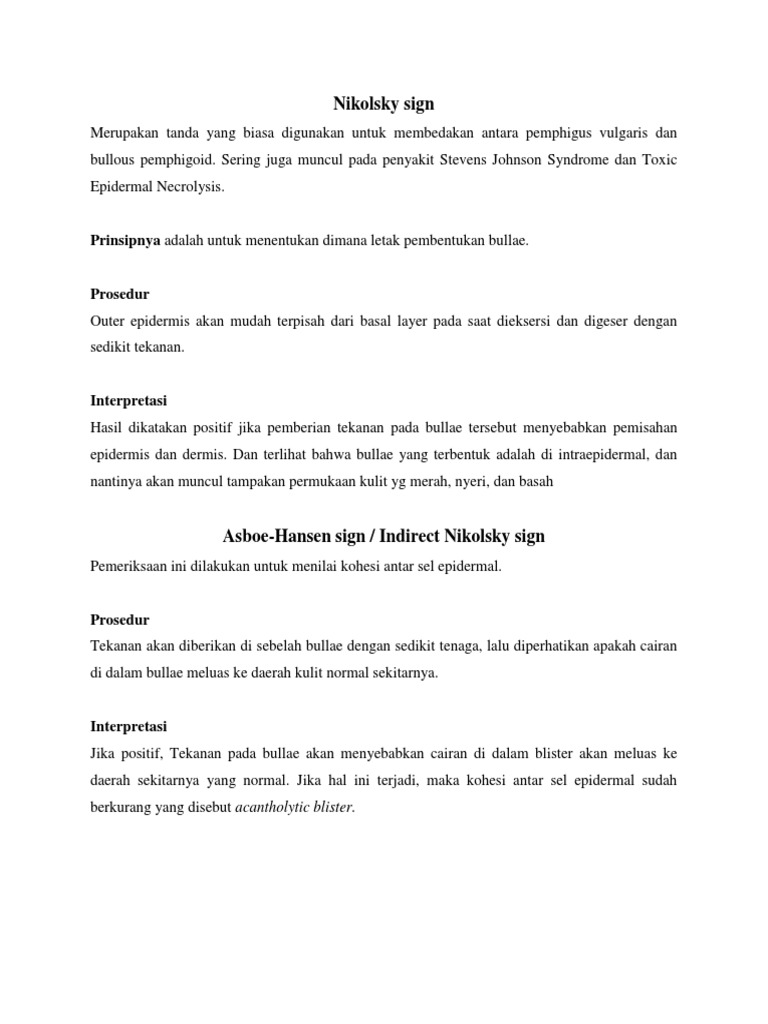 Nikolsky Sign | PDF