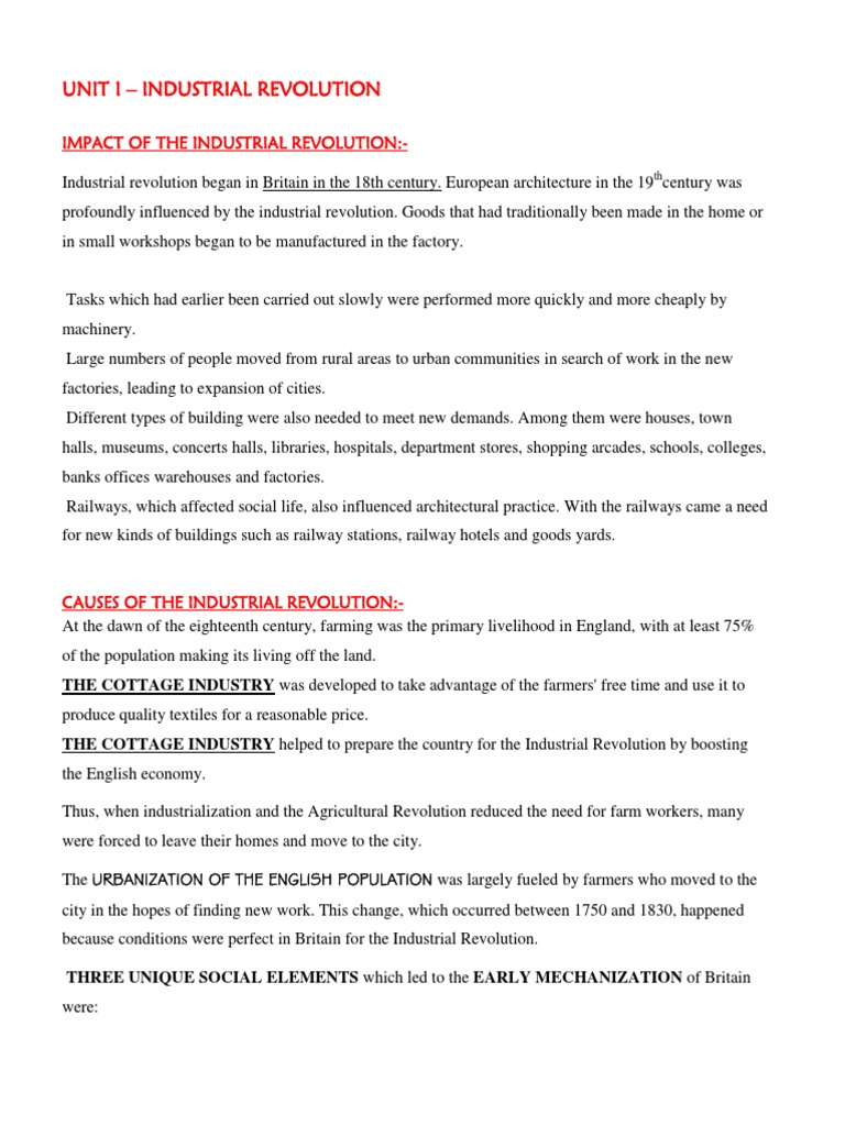 Impact of the Industrial Revolution | PDF | Industrial Revolution ...