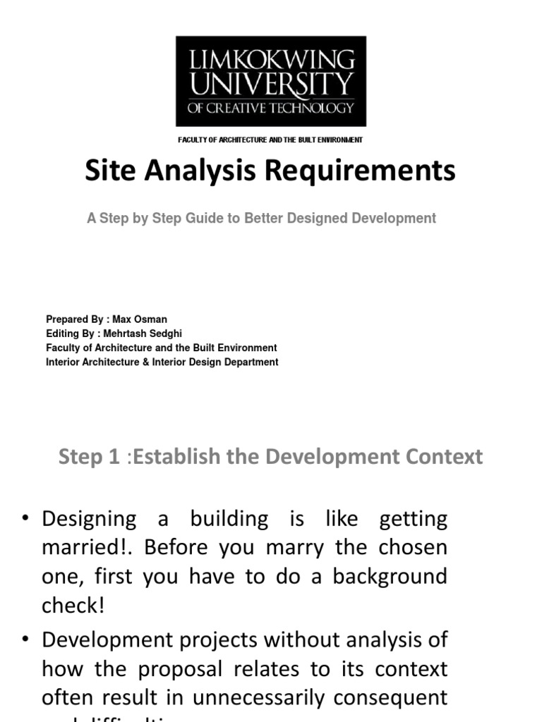 Site Analysis Requirements PDF | PDF | Design | Nature