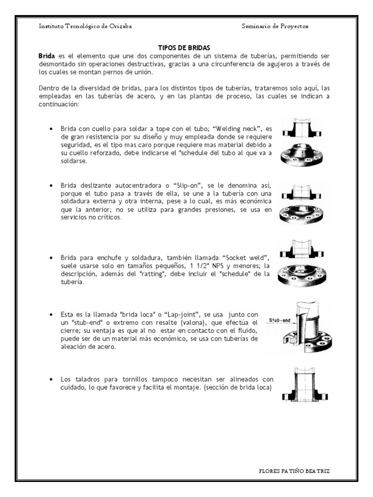 Tipos de Bridas | PDF | Ingeniería mecánica | Energía y recursos