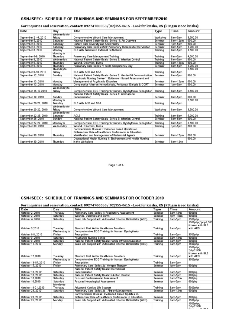 Training and Seminar-Workshop For Nurses and Student Nurses | PDF ...