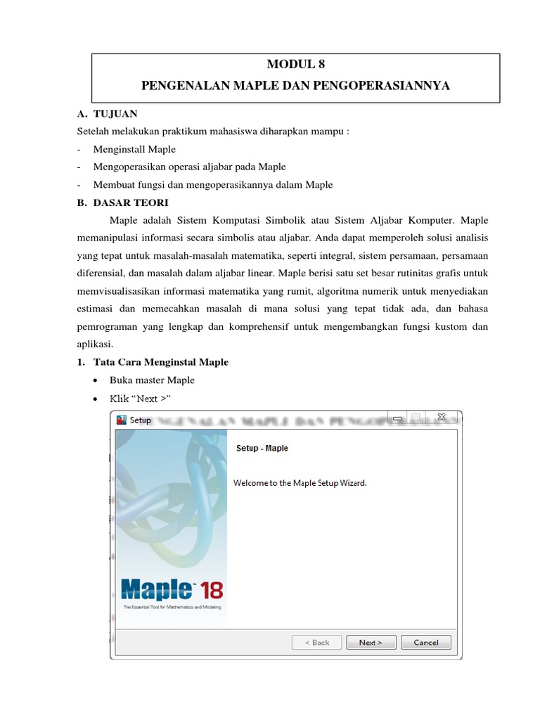 Modul 8 Pengenalan Maple Dan Pengoperasiannya PDF | PDF