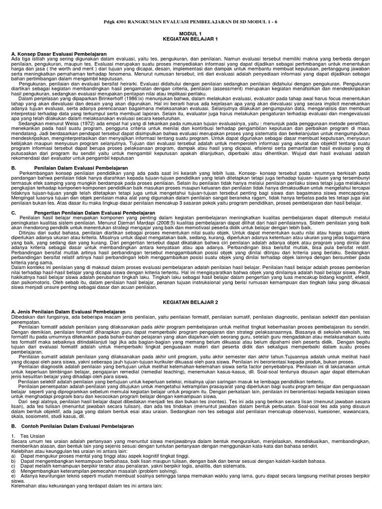 Evaluating Student Learning | PDF