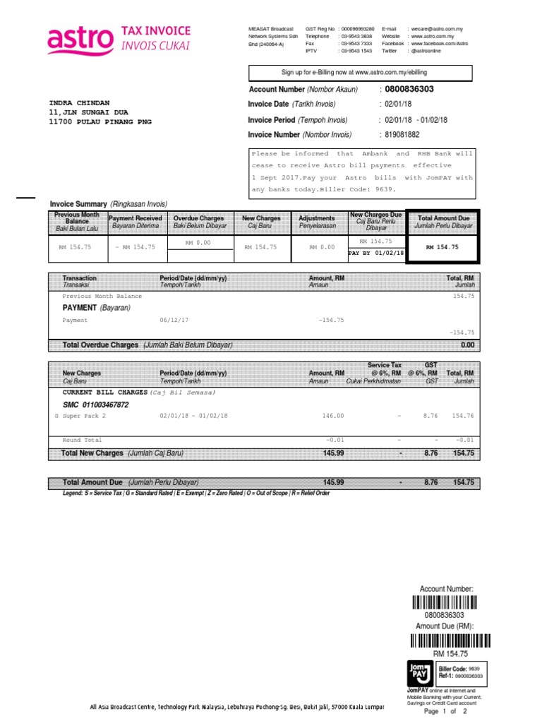 Astro e-billing sign up guide | PDF