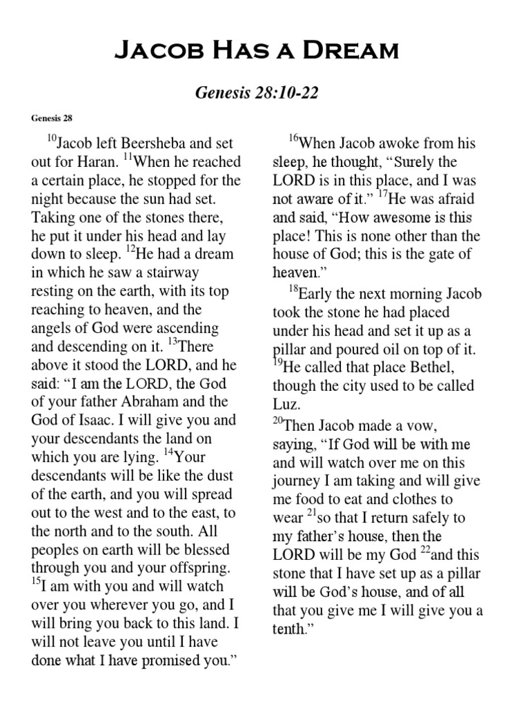 Lesson 16 Jacob Has A Dream | PDF | Jacob | Torah