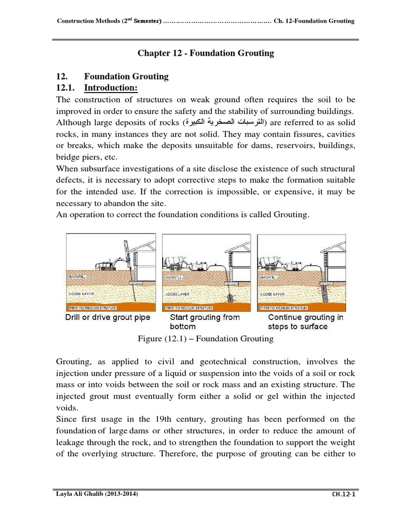 Foundation Grouting Techniques Explained | PDF | Drilling | Pump