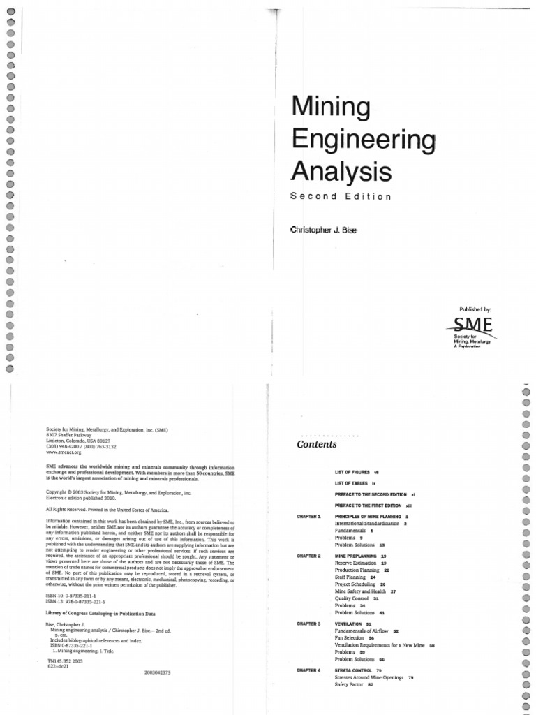 Mining Engineering Analysis SME Bise | PDF