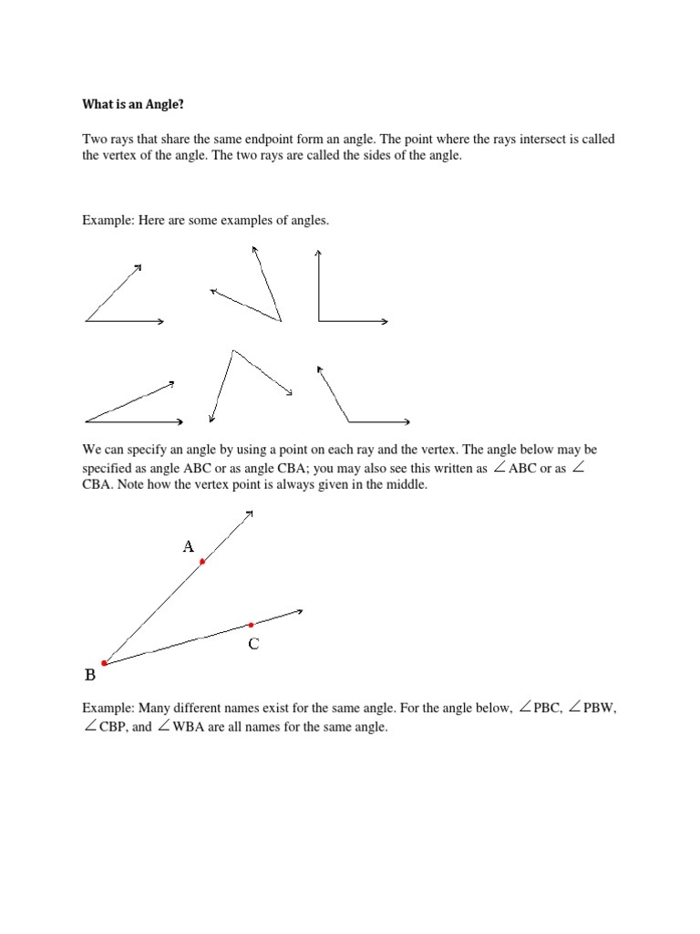 Types of Angles | PDF | Teaching Methods & Materials