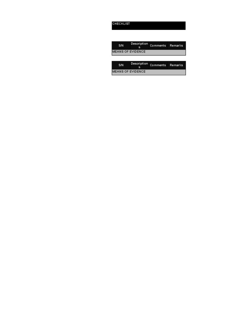 Means of Evidence: Checklist | PDF