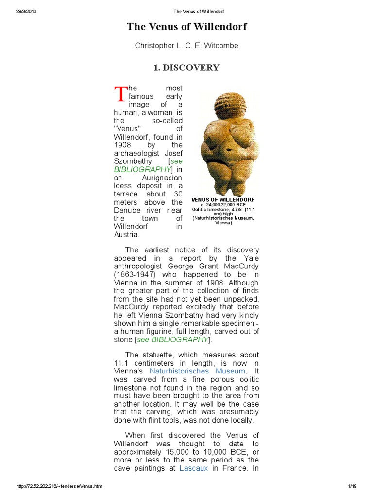 Understanding the Venus of Willendorf | PDF | Mother Goddess | Femininity