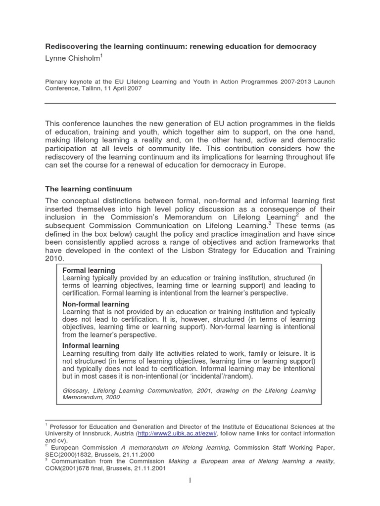 Learning Continuum | PDF | Lifelong Learning | Learning