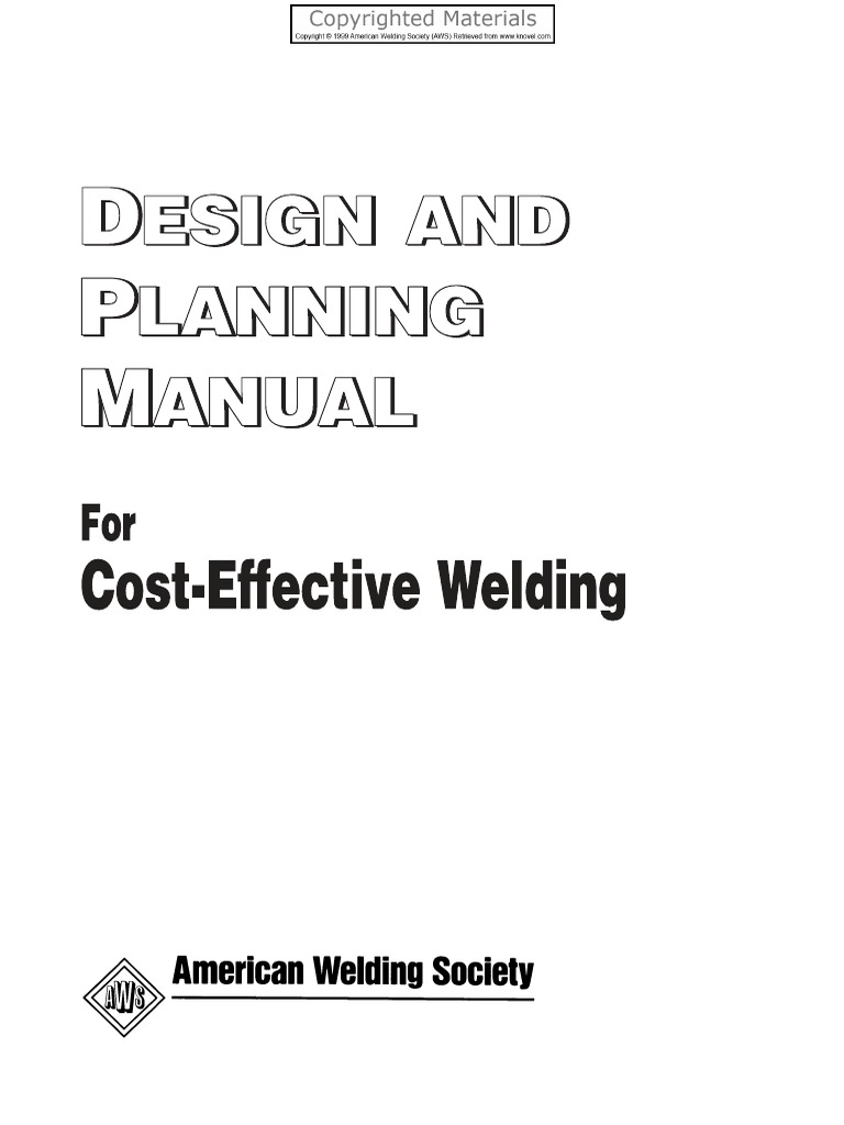 Design and Planning Manual For Cost Effective Welding | PDF | Metal ...