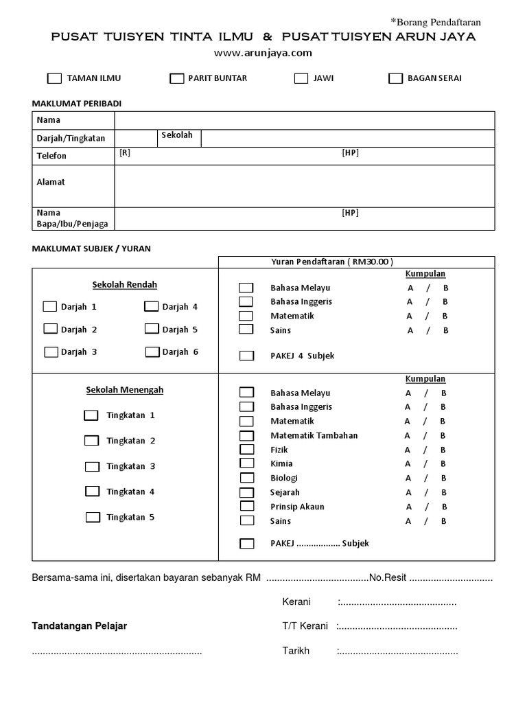 Borang Pendaftaran | PDF