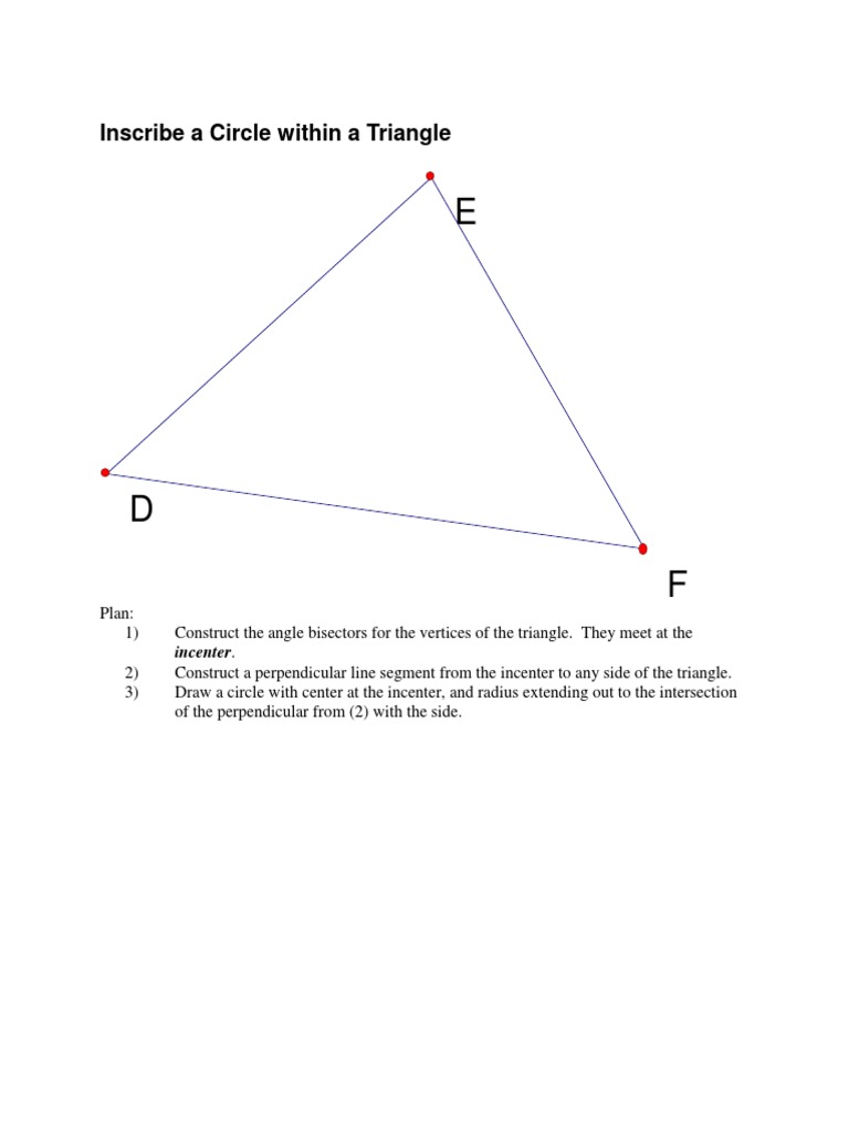 Inscribe Circle in Triangle Guide | PDF