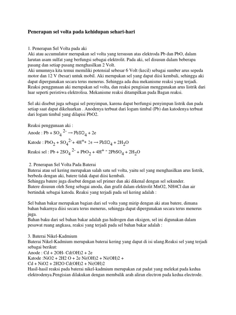 Kimia Sel Volta | PDF