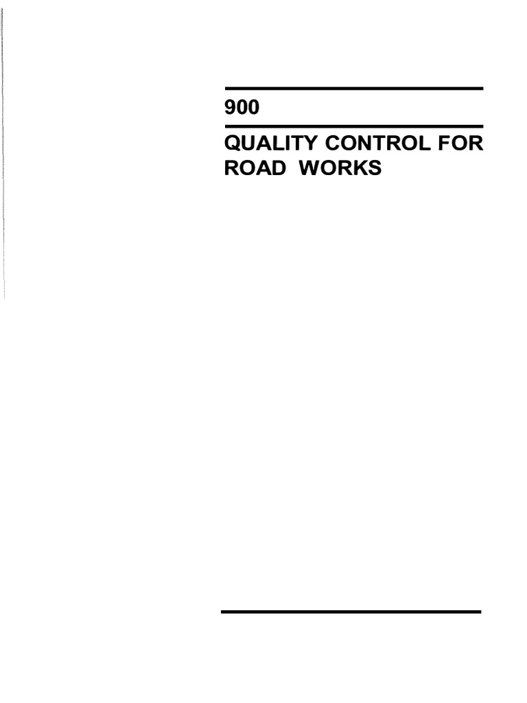 Section 900 Quality Control For Road Works | PDF | Road Surface ...