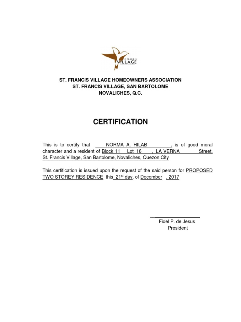 Cert Format | PDF