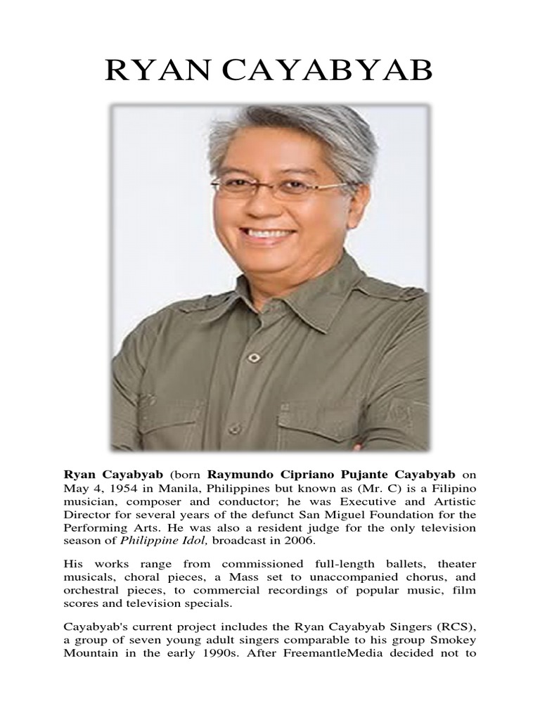 Ryan Cayabyab | PDF | Performing Arts | Entertainment