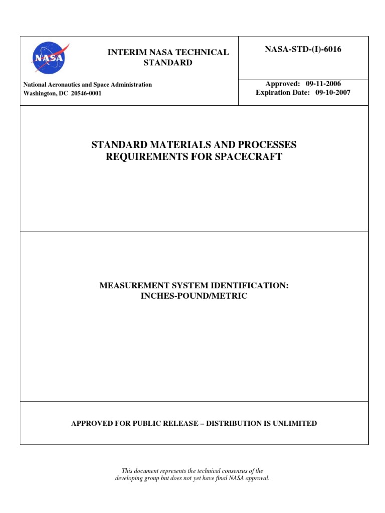 Nasa - Standard Materials and Processes PDF | PDF | Specification ...