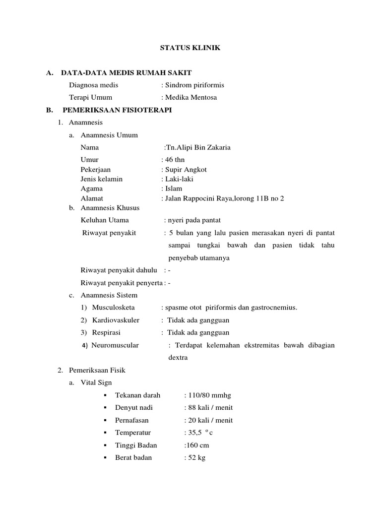 Penatalaksanaan Fisioterapi Sindrom Piriformis | PDF