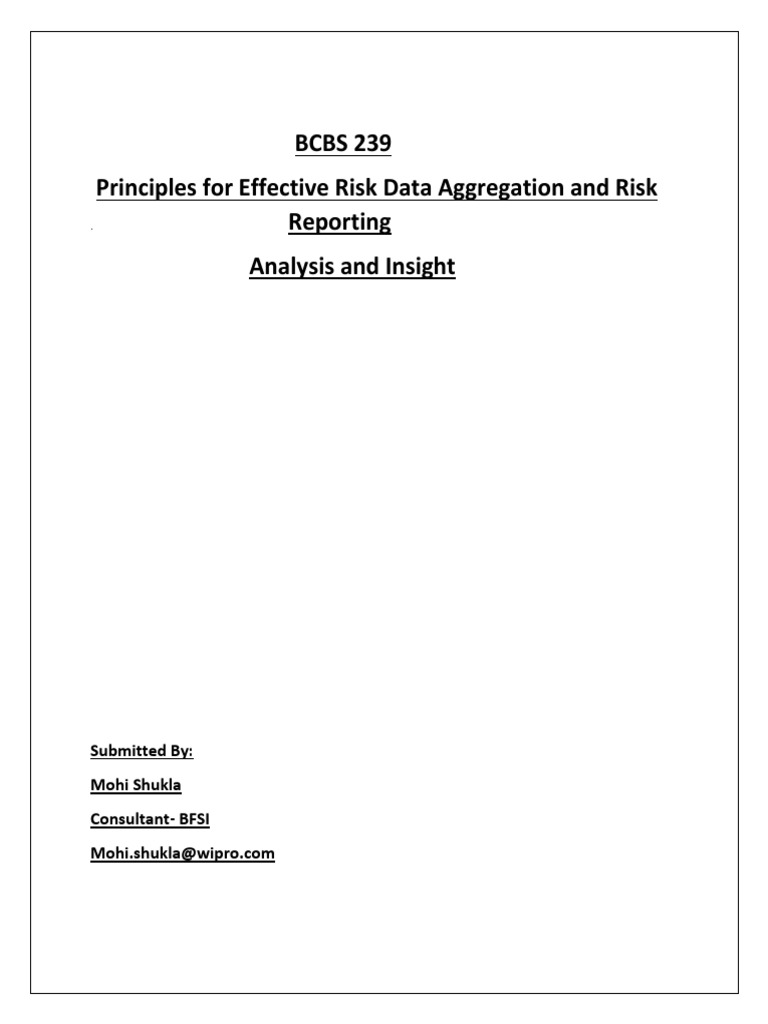 BCBS 239 - Analysis and Insight | PDF | Business | Litigation And ...