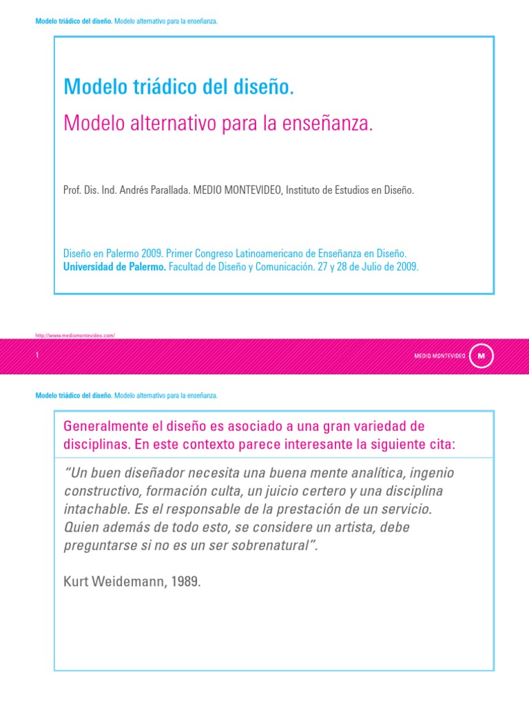 Modelo Triádico del Diseño en Educación | PDF | Volumen | Diseño