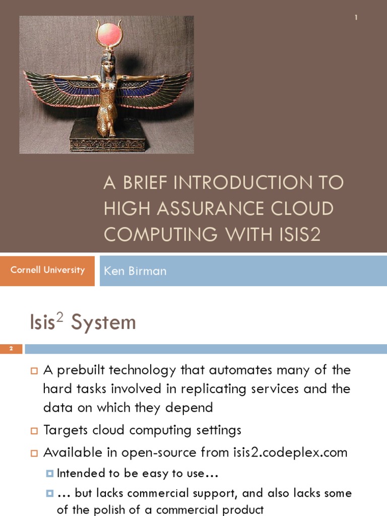 A Brief Introduction To High Assurance Cloud Computing With Isis2 | Download Free PDF ...
