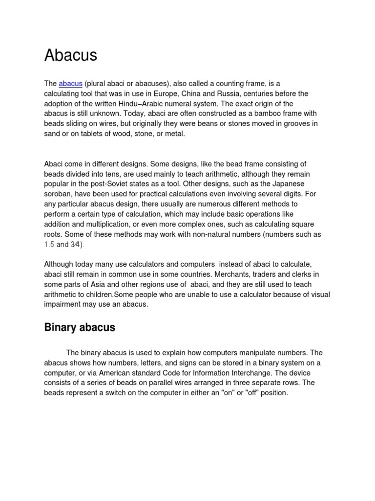 Abacus | PDF