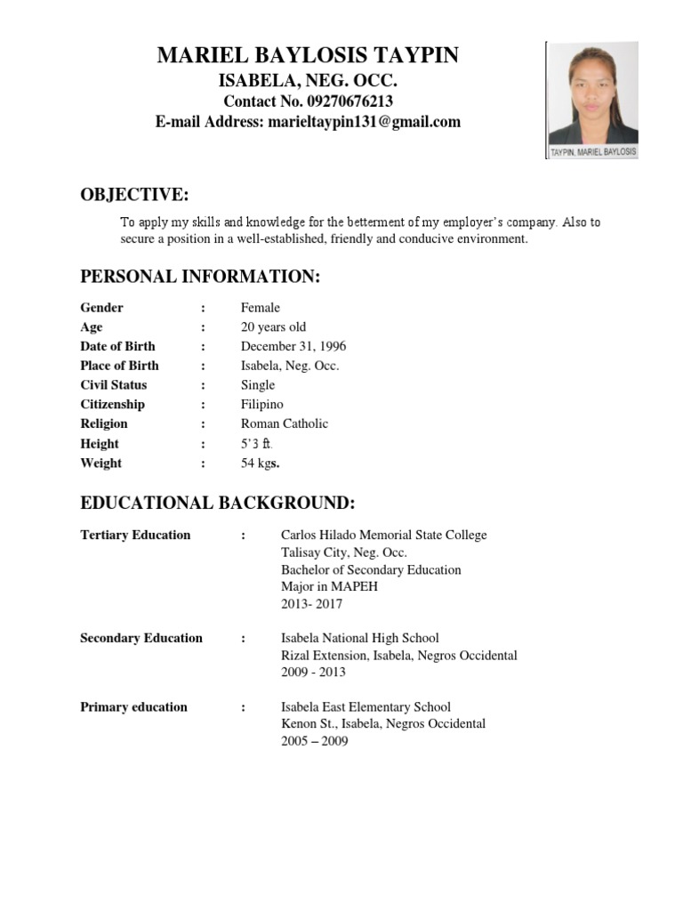 SEO-Optimized Resume for Mariel Baylosis Taypin | PDF | Cognition | Schools