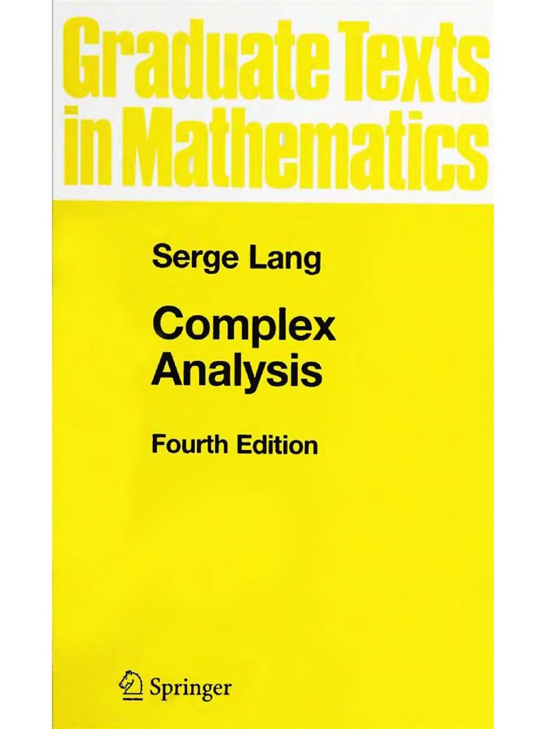 Serge Lang Complex Analysis | PDF