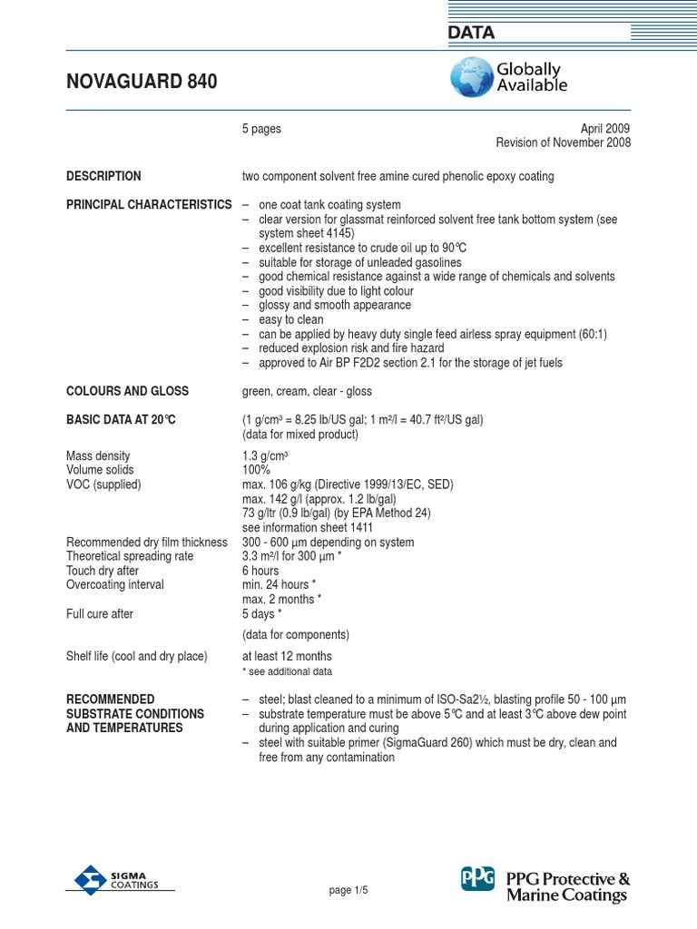 NovaGuard 840 | PDF | Paint | Tap Water