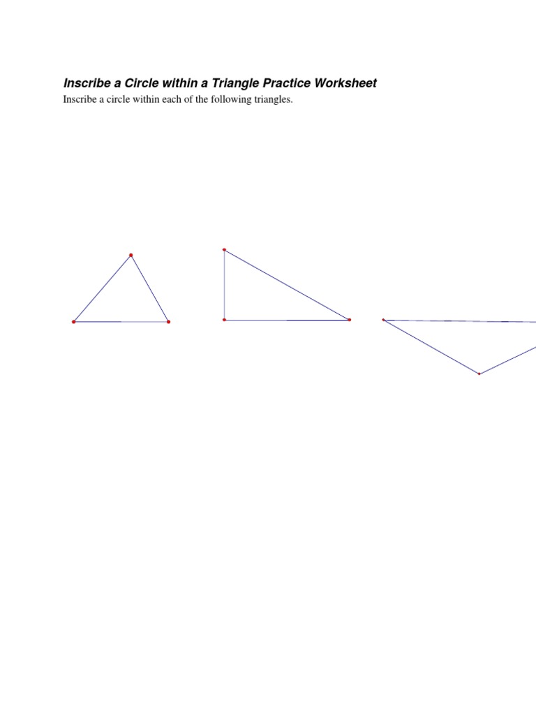 Construction of Incircle-Worksheet | PDF