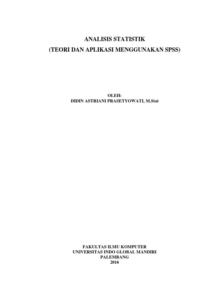 Analisis Statistik Teori Dan Aplikasi Menggunakan SPSS 1 PDF | PDF