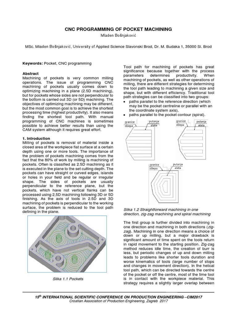 CNC Programming of Pocket Machining | PDF