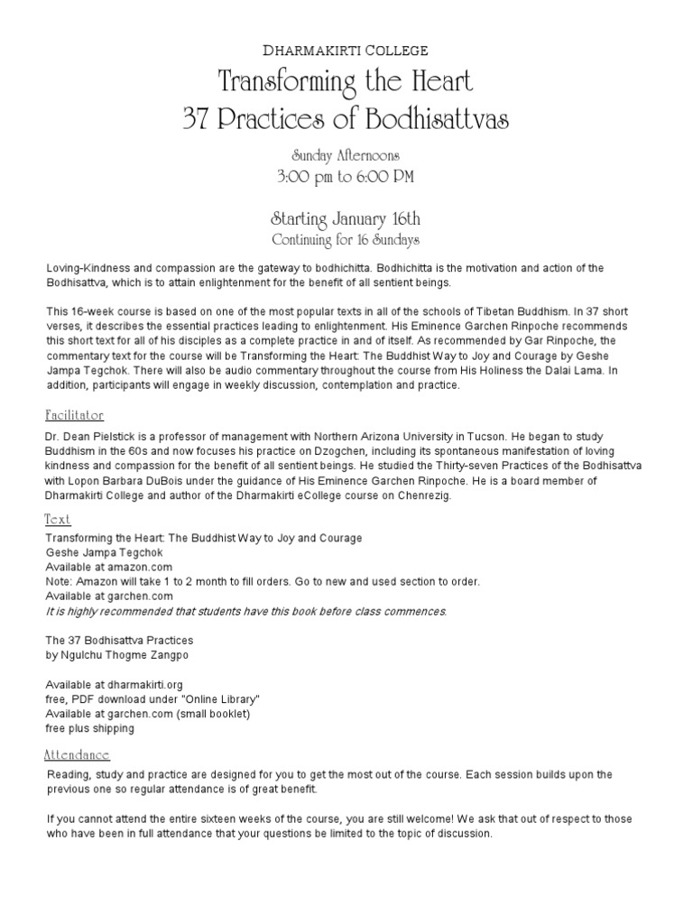 37 Practices | PDF | Bodhisattva | Schools Of Buddhism