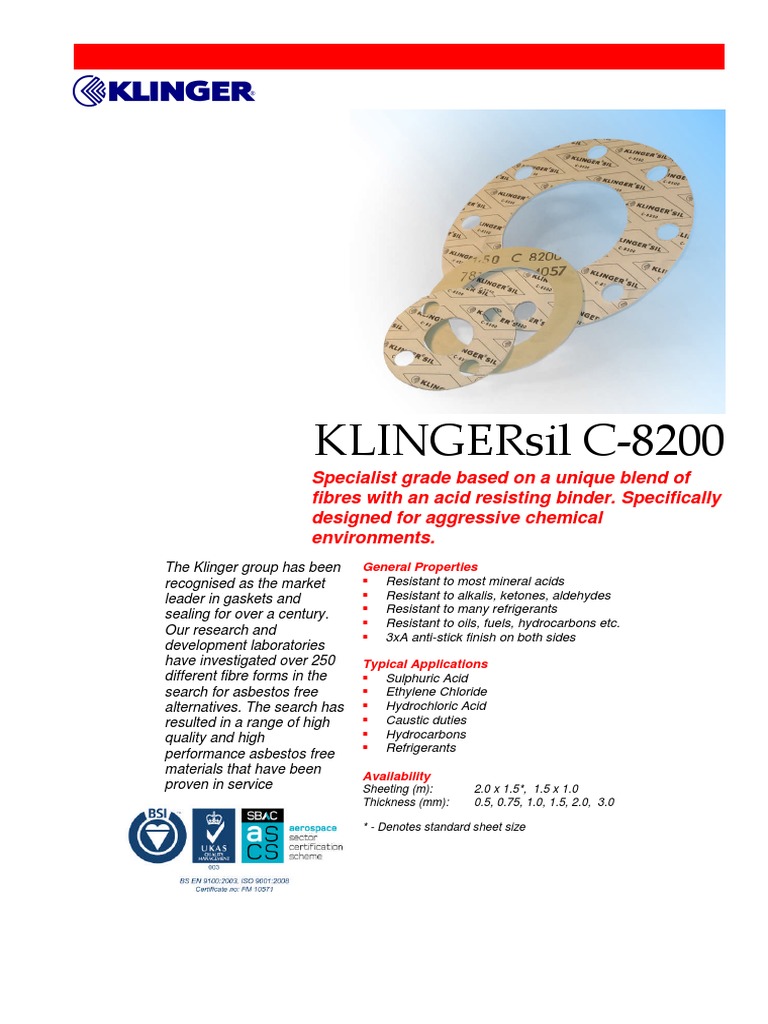 Klingersil c 8200 | Chemistry | Materials