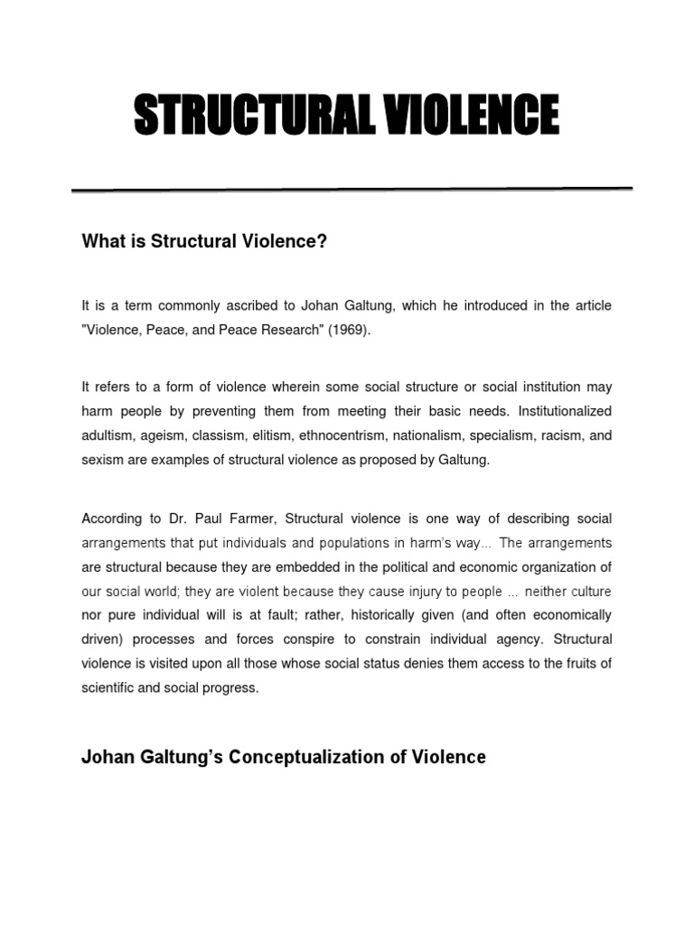 Structural Violence Pdf Sexism Nationalism