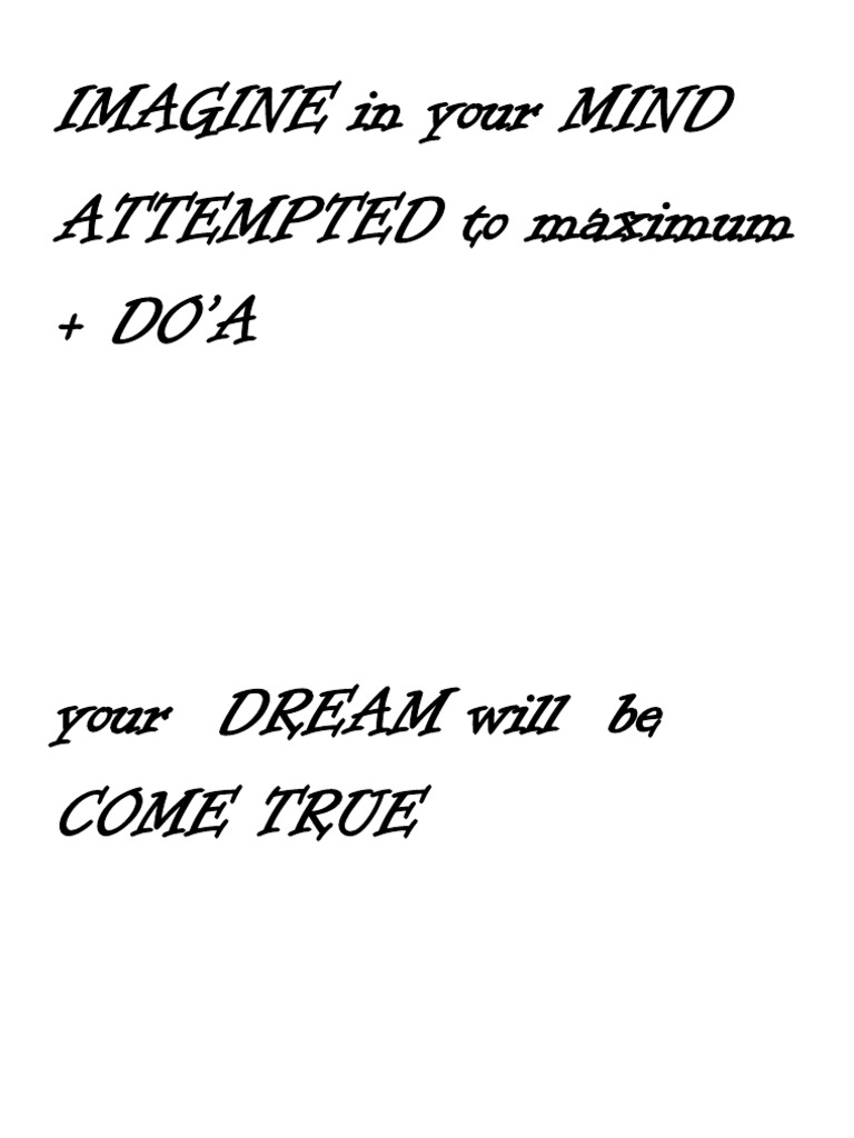 Imagine in Your Mind | PDF