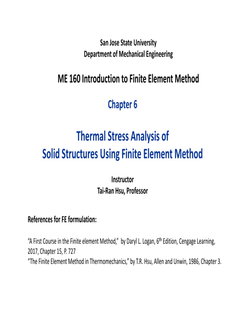 Ch6 Thermal Stress Analysis Sp16 | PDF | Deformation (Engineering ...