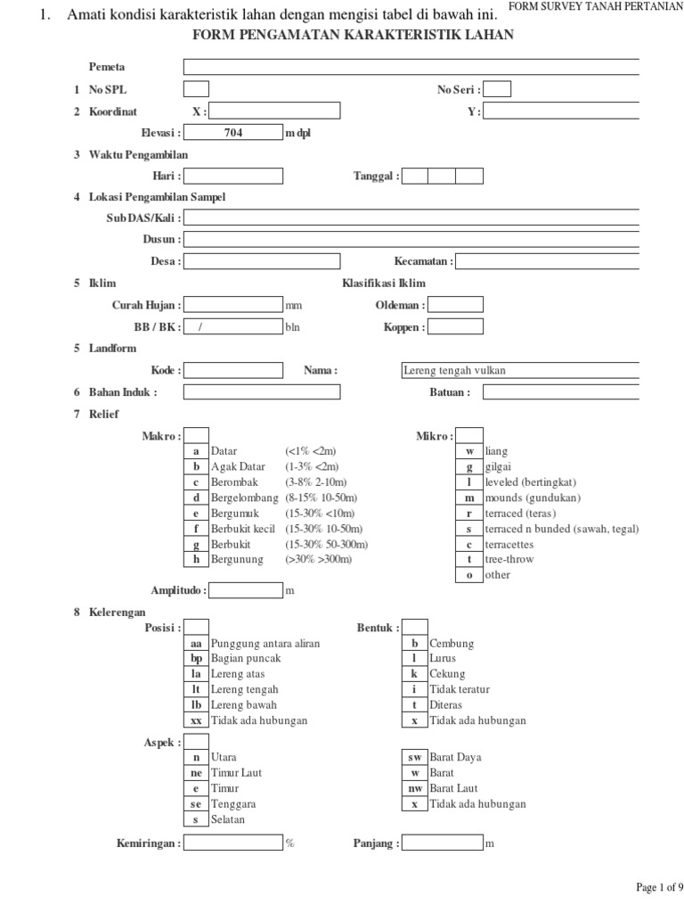 Form Tanah Pertanian | PDF