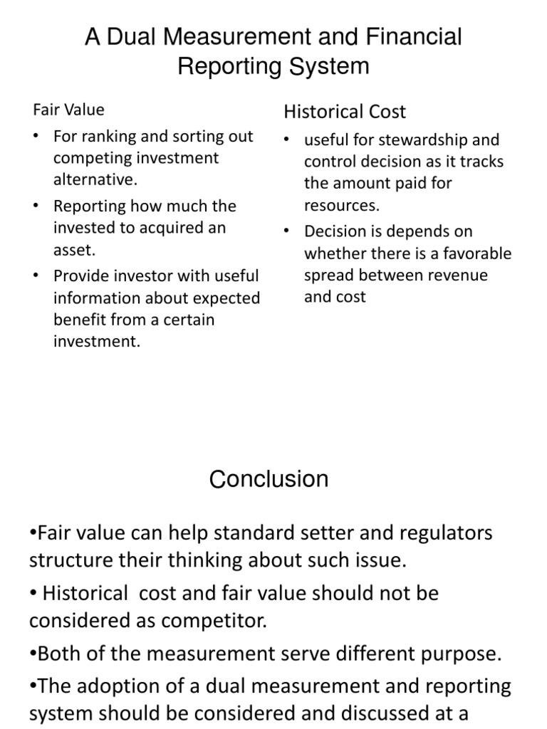 A Dual Measurement and Financial Reporting System | PDF