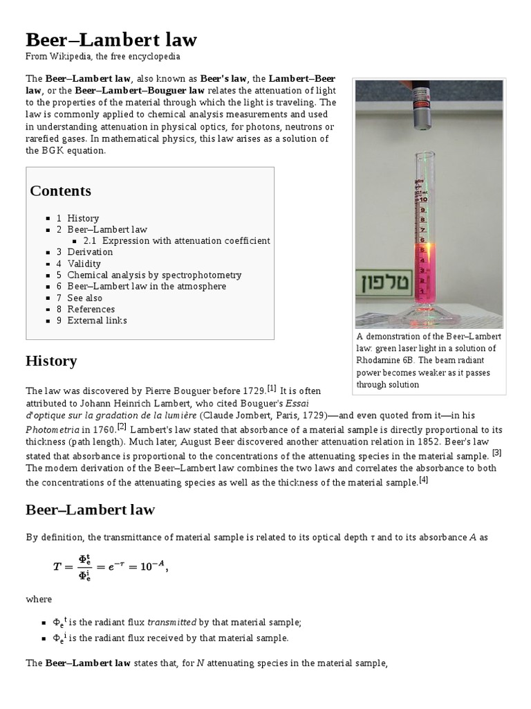 Beer-Lambert Law | PDF | Electrodynamics | Natural Philosophy