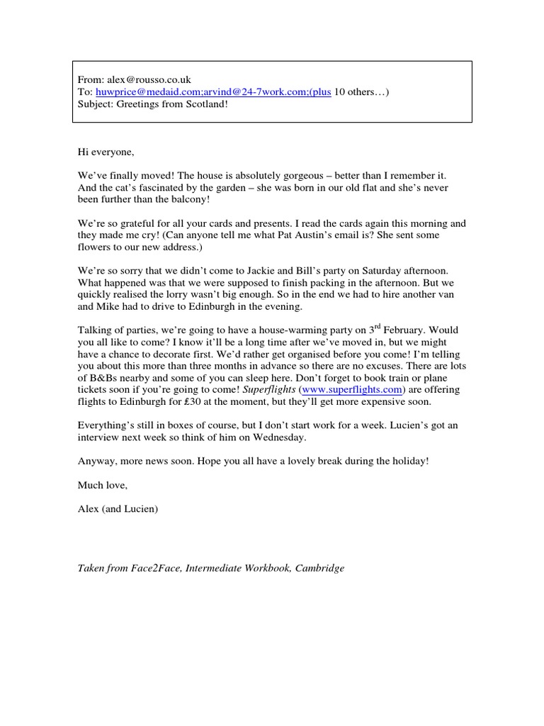 Informal Email Example PDF | PDF