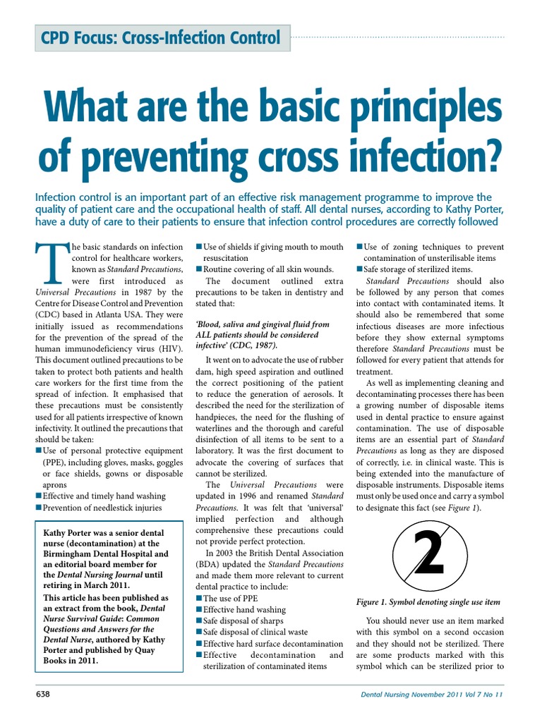 What Are The Basic Principles of Preventing Cross Infection? | PDF ...
