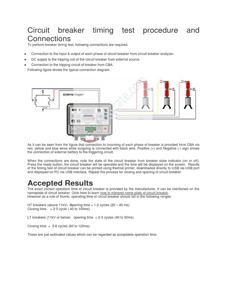 Circuit breaker timing test procedure | PDF
