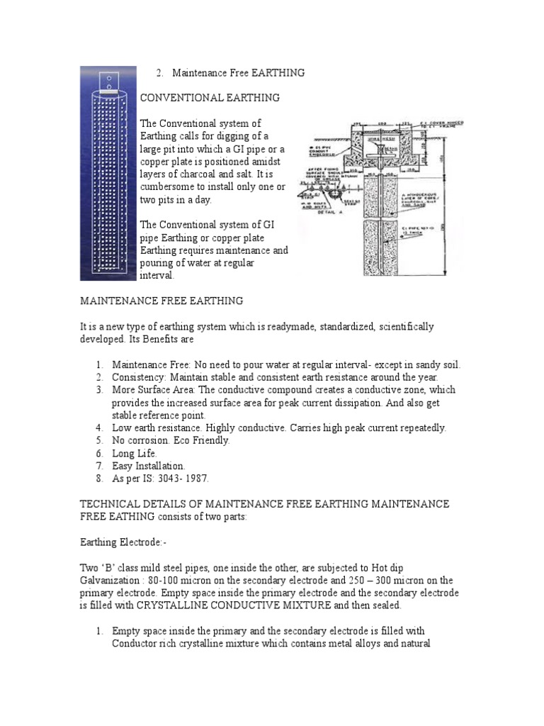 An Overview of Conventional and Maintenance-Free Earthing Systems | PDF ...